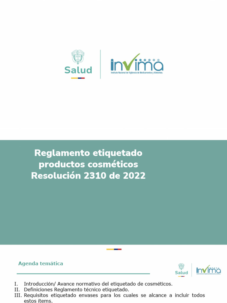 2024 - INV - COS - Presentación NP Reglamento Etiquetado | PDF ...