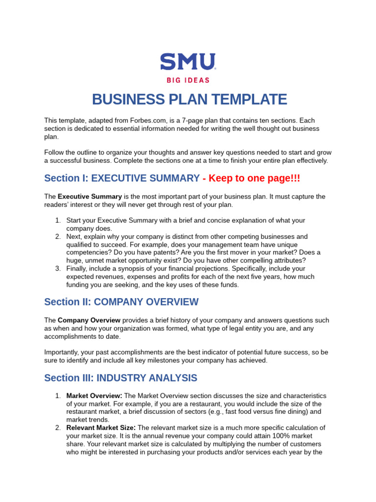 Comprehensive Business Plan Template | PDF | Pricing | Brand