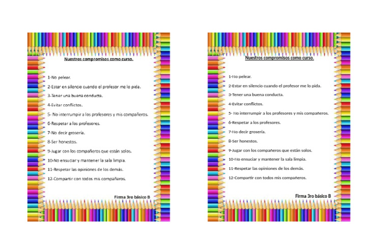 Compromisos del Curso 3ro Básico B | PDF