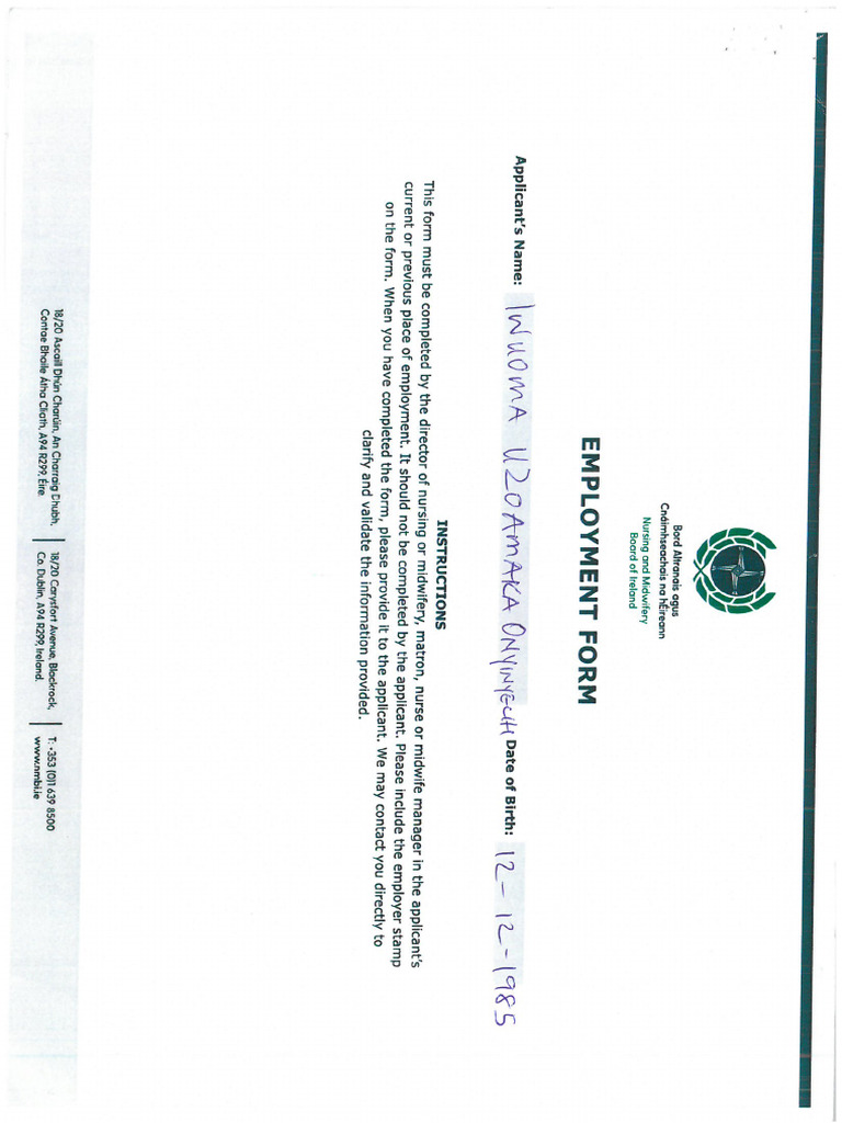 Emploment Form 22 | PDF