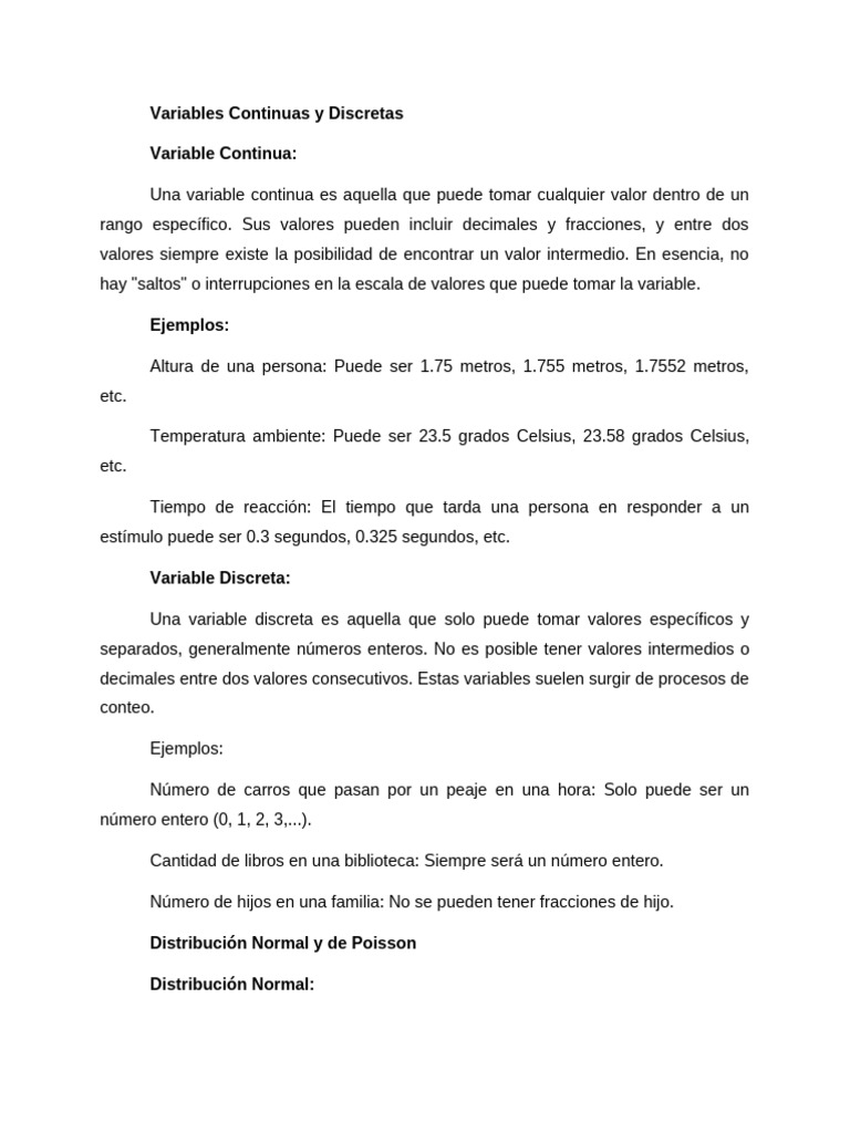 Variables Continuas y Discretas | PDF | Distribución de veneno ...