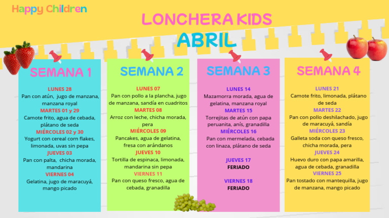 Lonchera Kids Abril | PDF