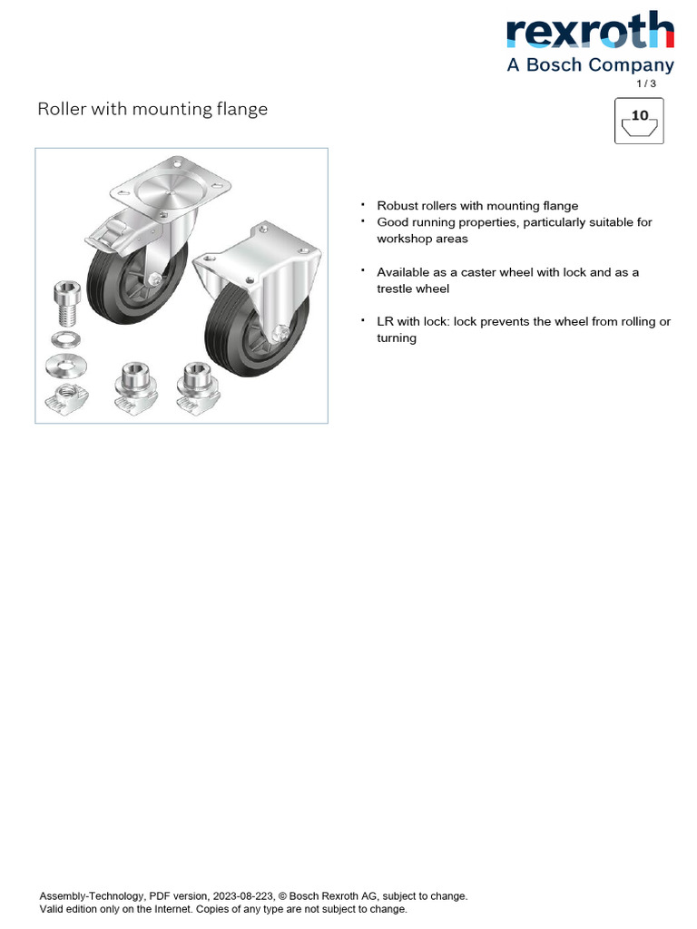Roller With Mounting Flange | PDF | Wheel | Vehicle Technology