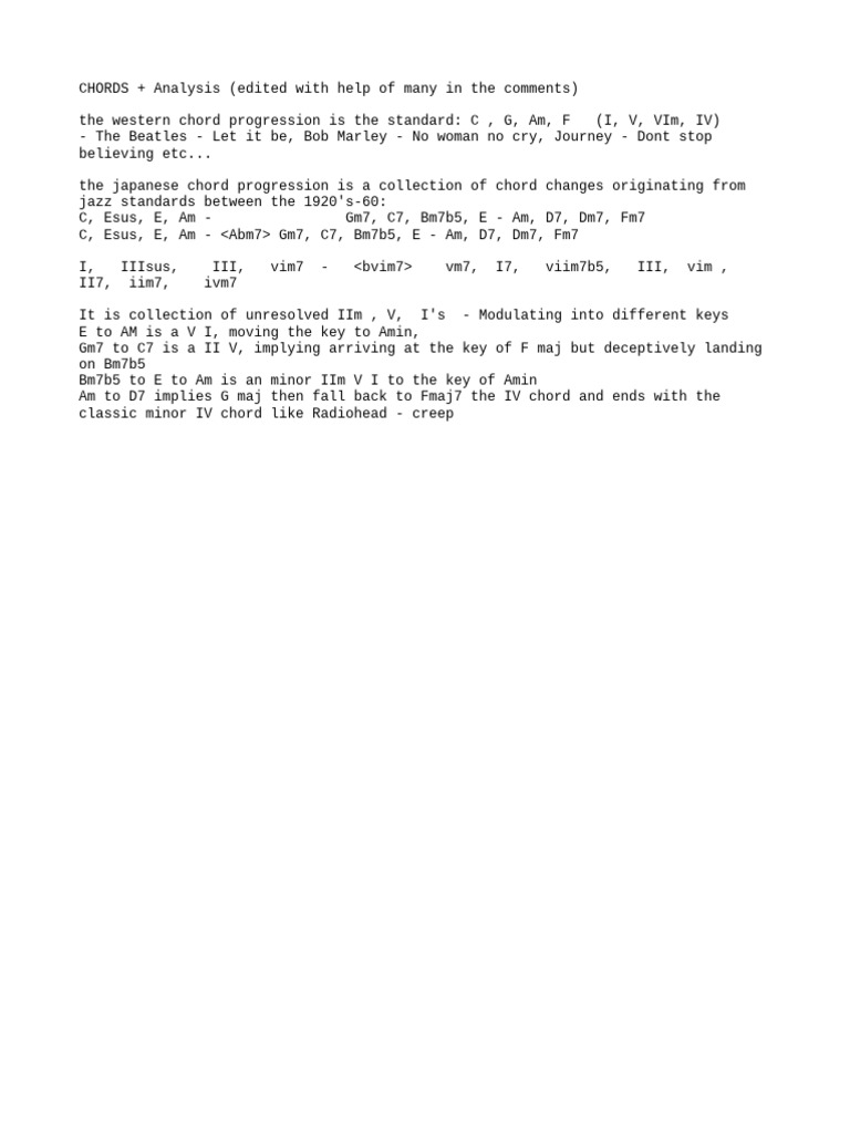 Japanese Chord Progression | PDF
