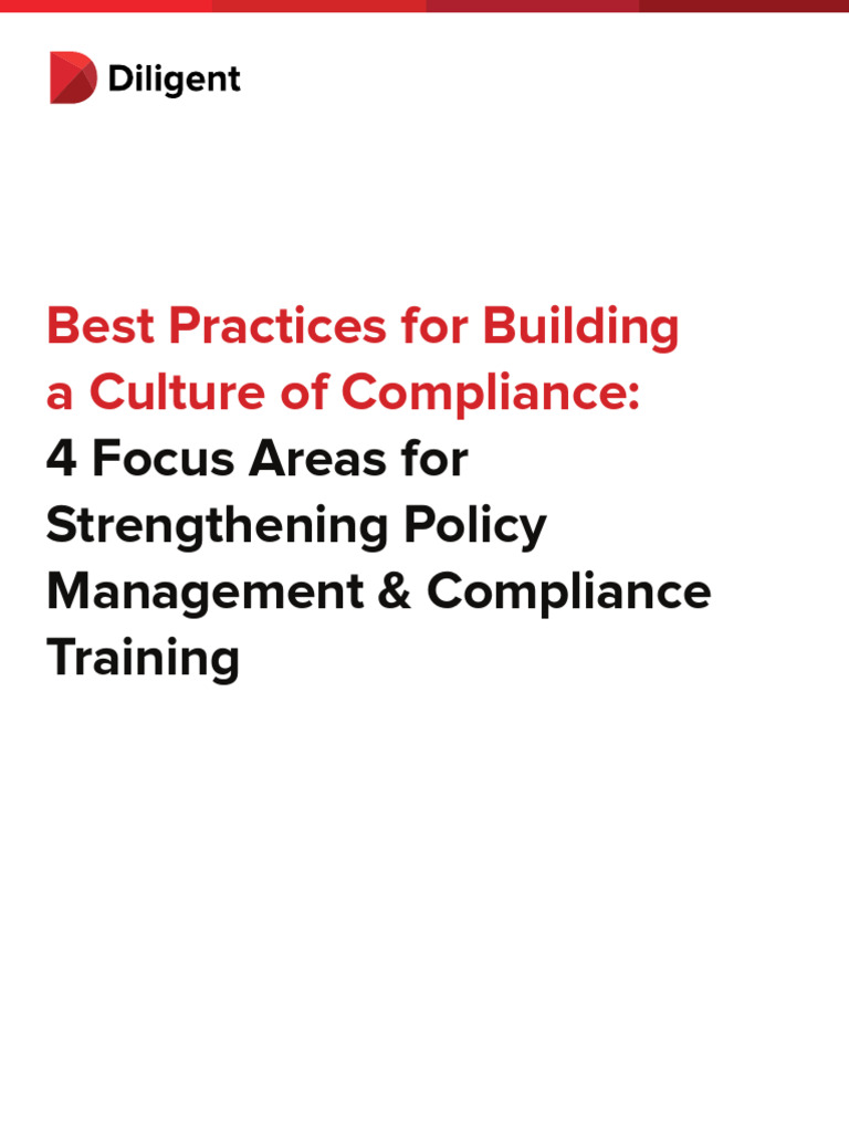 Best Practices For Building A Culture of Compliance | PDF | Regulatory ...