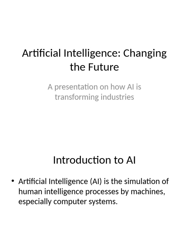 Artificial Intelligence Presentation | PDF