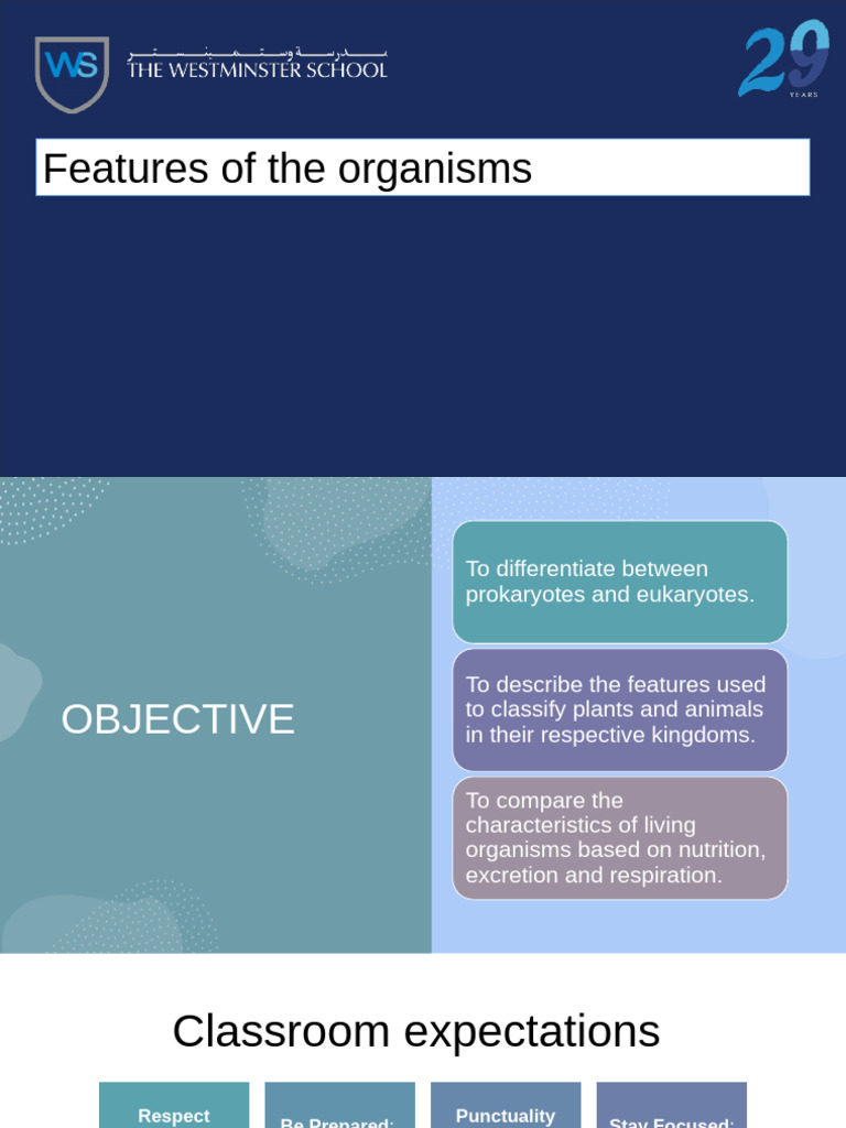 Features of Organisms Bio Yr9 | PDF | Cell (Biology) | Eukaryotes