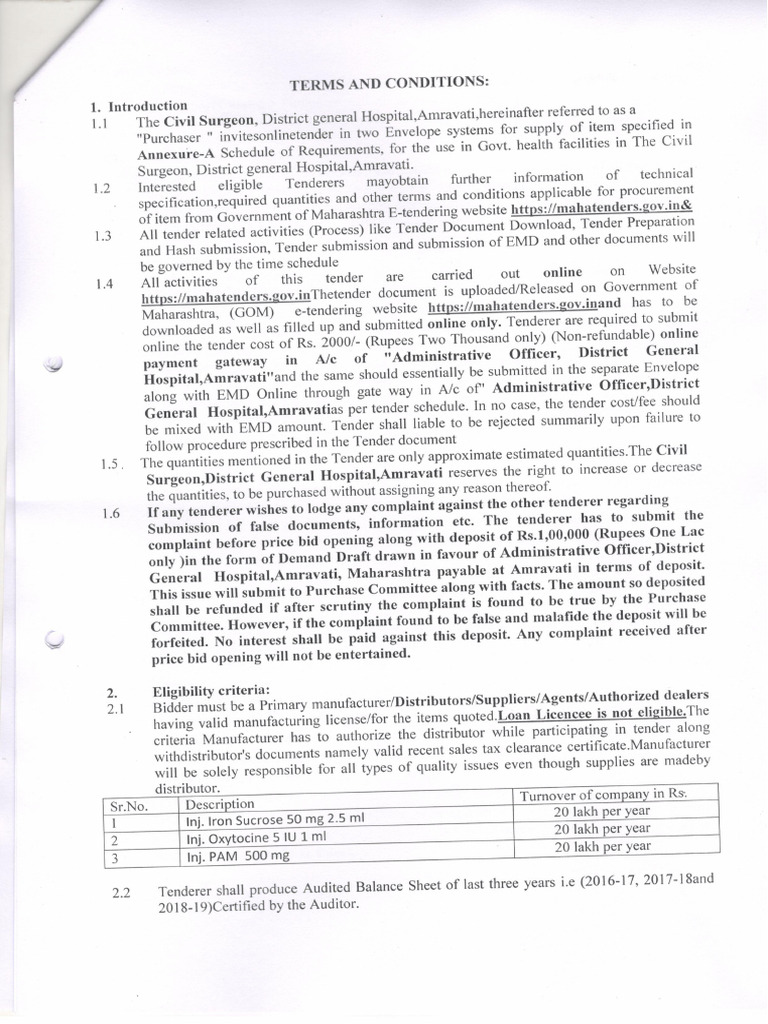 Tender Documents | PDF