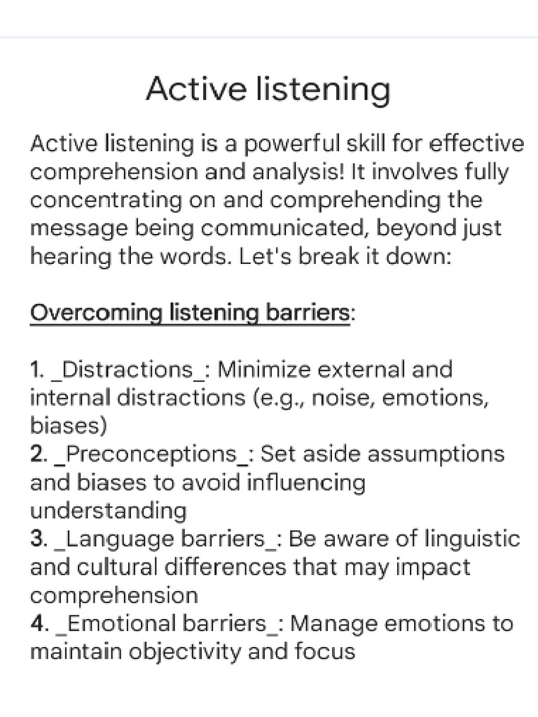 Active Listening | PDF