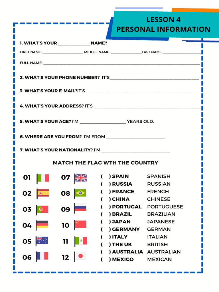 Personal Information Pdf