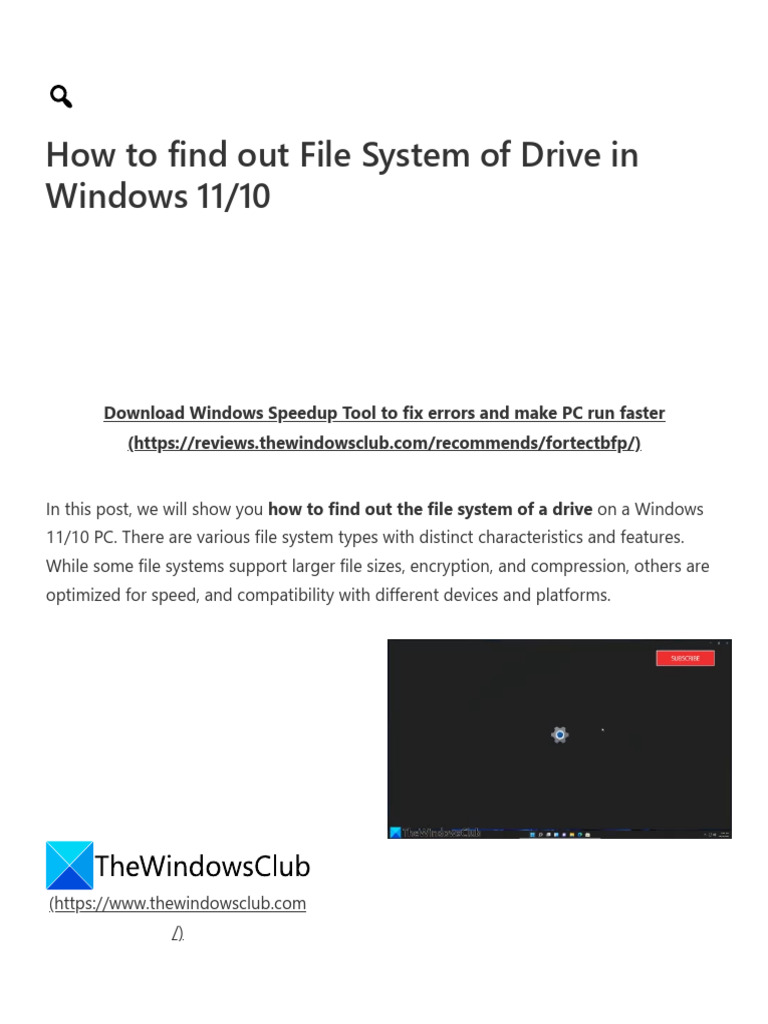 How to find out File System of Drive in Windows 11_10 | PDF | File System | Computer File