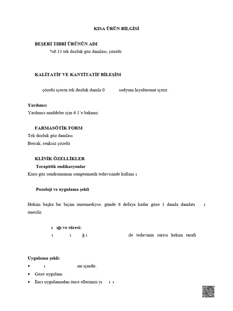 Hyonat Yuzde 0 15 Tek Dozluk Goz Damlasi Cozelti Kub | PDF