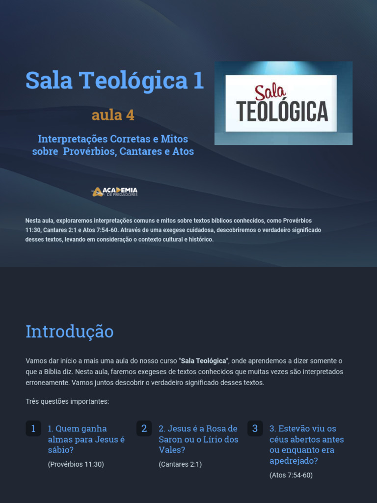 _Apostila_Aula_662_Aula4_-_Sala-Teologica-1 | PDF | Livro dos Provérbios | Jesus
