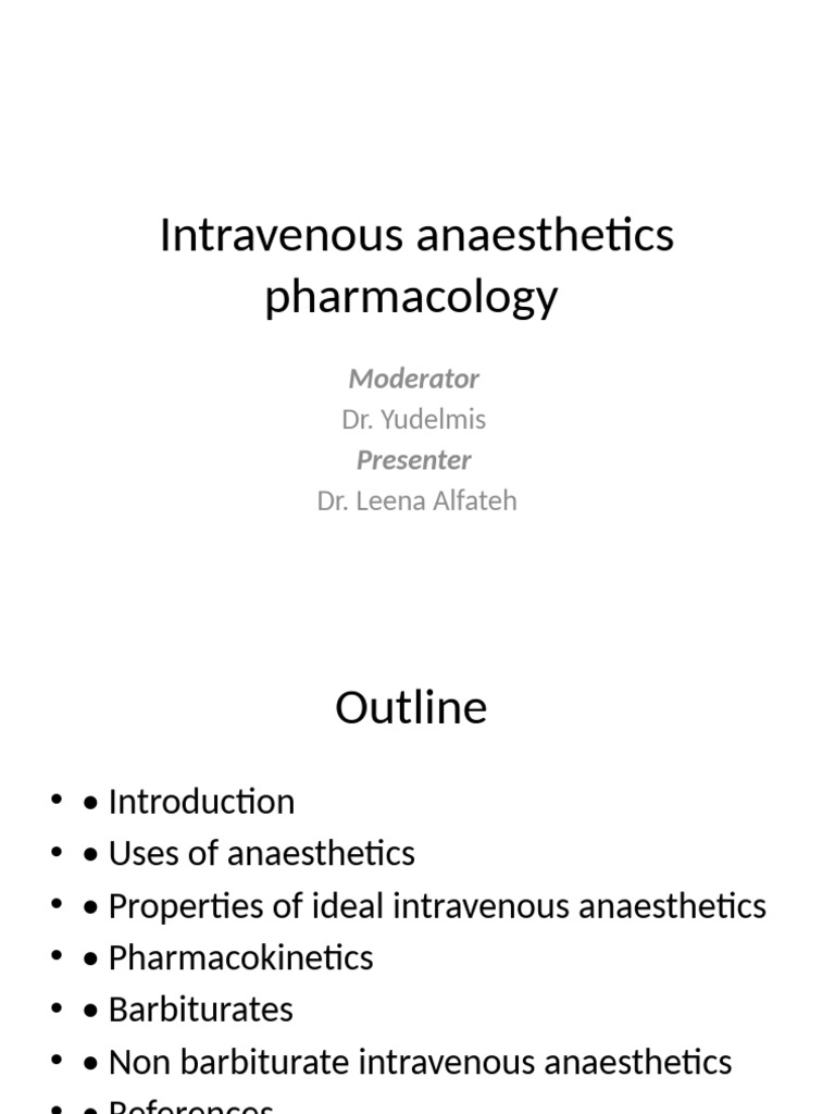 Intravenous Anaesthetics 111 | PDF | Anesthesia | Midazolam