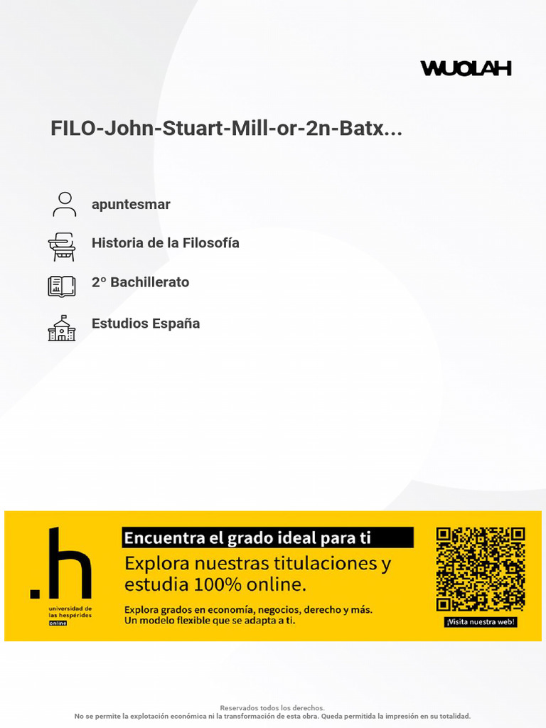 Wuolah Free FILO John Stuart Mill or 2n Batx | PDF