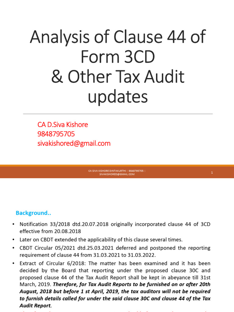 Analysis of Clause 44 and Other Updates | PDF | Expense | Auditor's Report