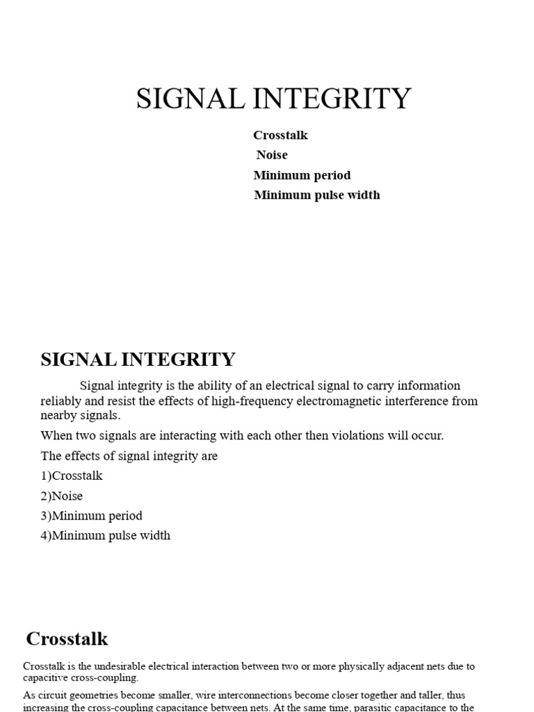 Signal Integrity Tools and Analysis | PDF | Electricity | Electronics
