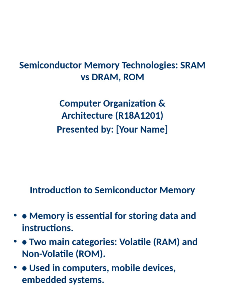 Semiconductor Memory Technologies Redesigned | PDF