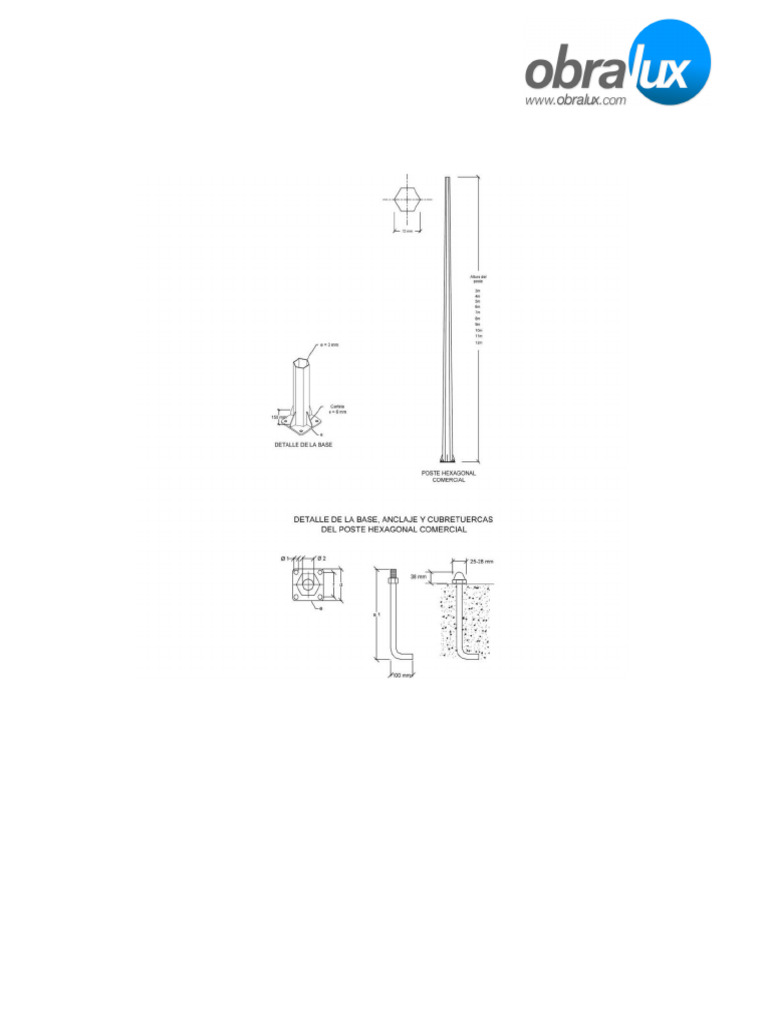 Poste Hexagonal Comercial ASTM A-36 | PDF