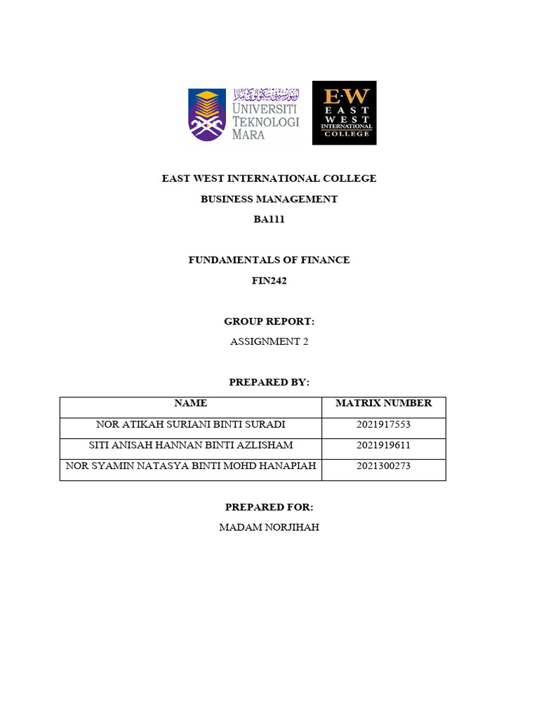 Assingment Fin242 PDF | PDF | Internal Rate Of Return | Net Present Value