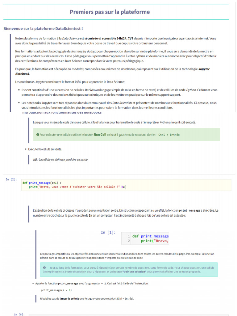 Premiers Pas Sur La Plateforme | PDF