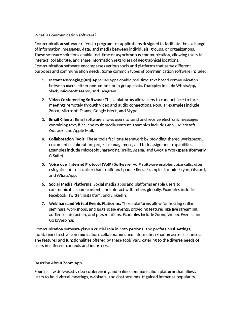 What Is Communication Software | PDF | Web Conferencing | Videotelephony