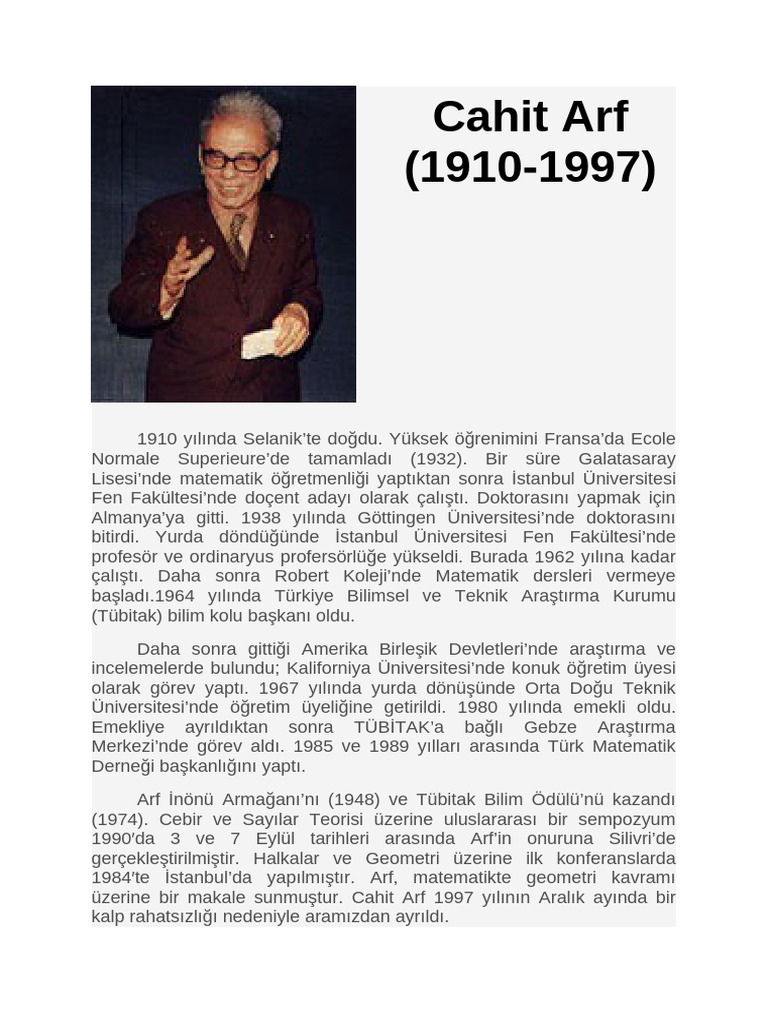 Cahit Arf | PDF