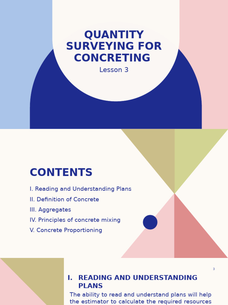 Lesson 3 - QUANTITY SURVEYING FOR CONCRETING | PDF | Concrete | Cement