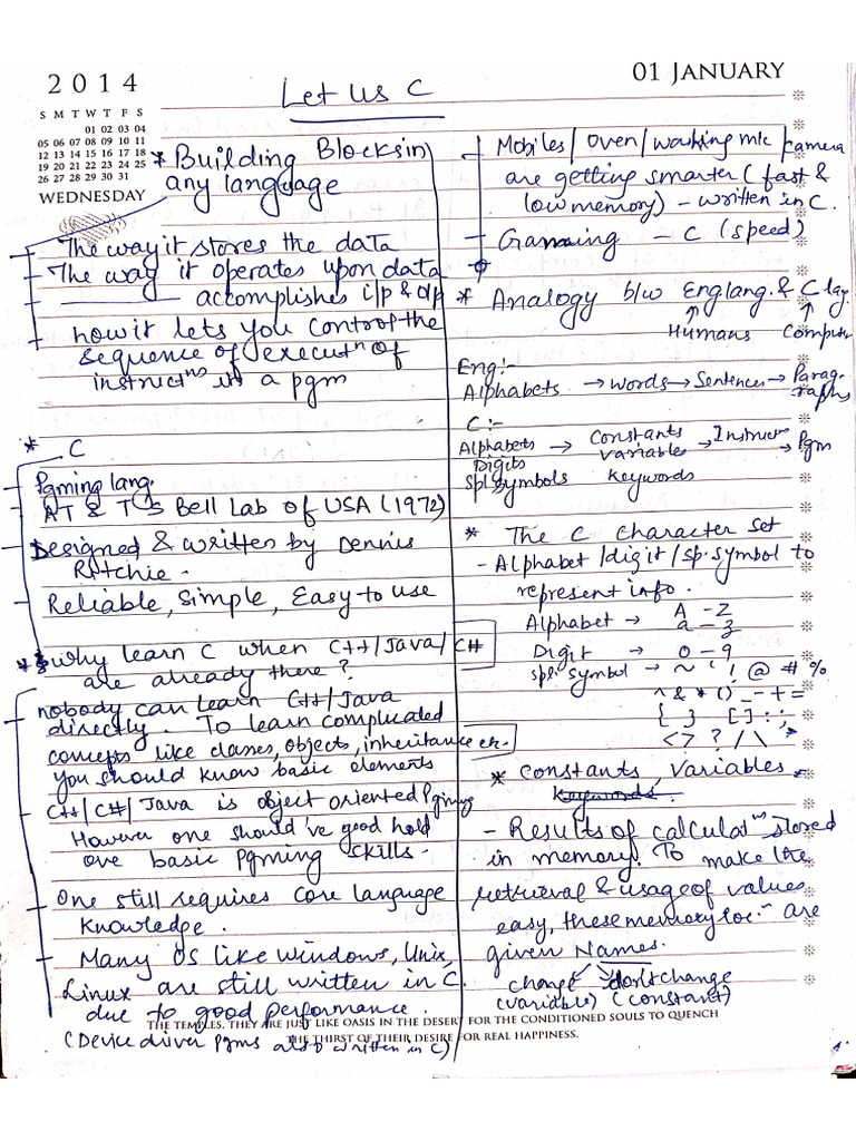 Programming in C (Notes) | PDF