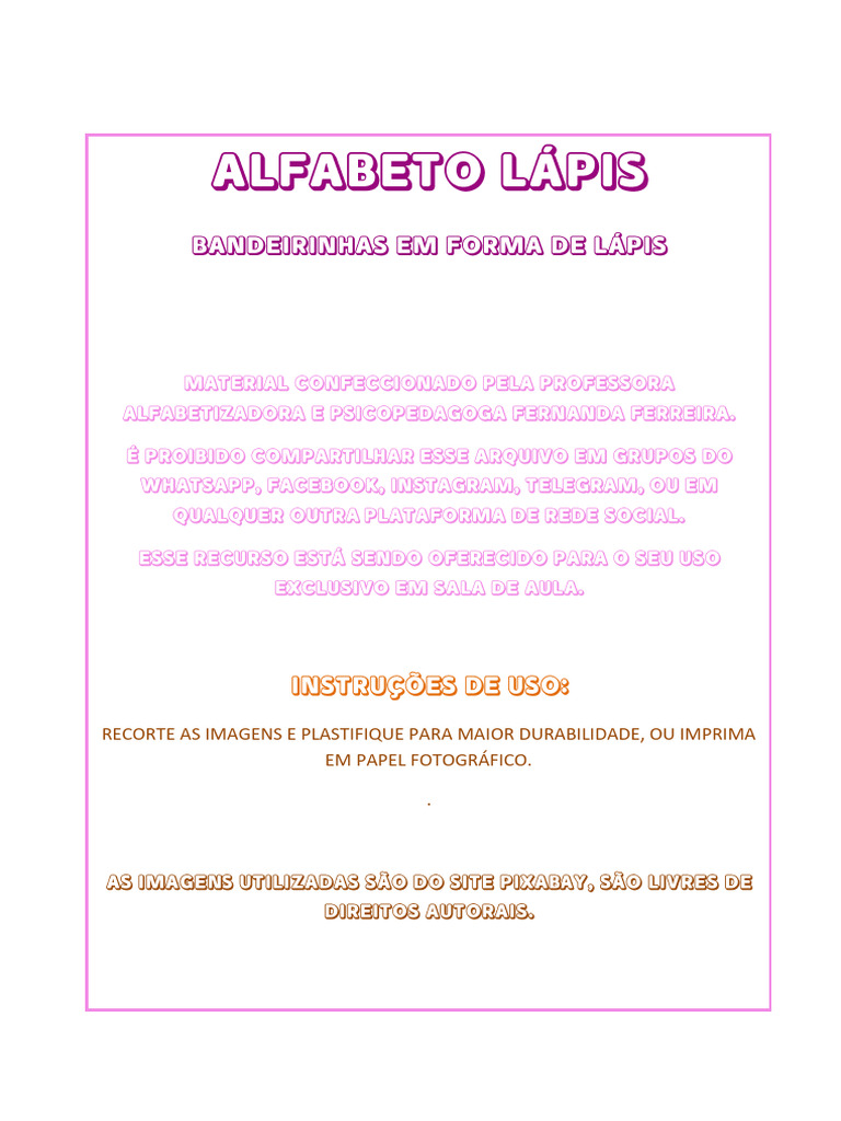 ALFABETO BANDEIRINHAS DE LÁPIS | PDF