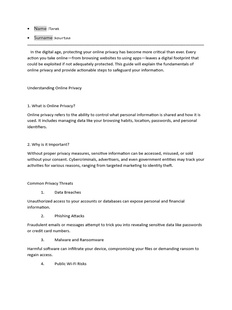 Basics of Online Privacy How To Stay Safe | PDF | Privacy | Internet ...