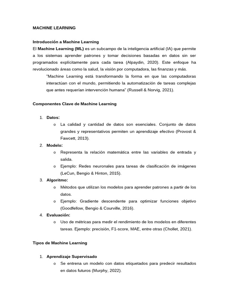 Machine Learning | PDF | Aprendizaje automático | Matemáticas Aplicadas