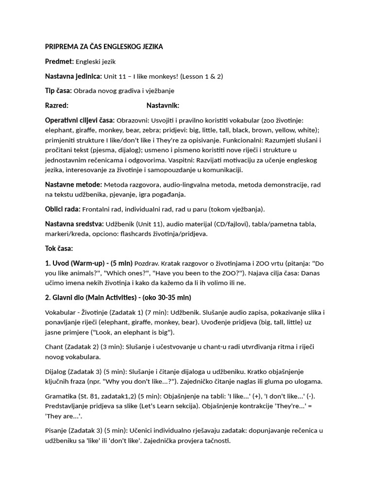 56 I Like Monkeys | PDF