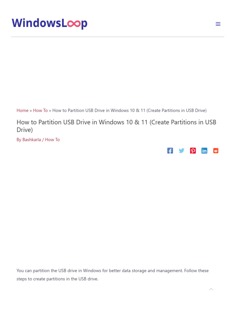 How to Partition USB Drive in Windows 10 & 11 (Create Partitions in USB Drive) | PDF | Usb Flash ...
