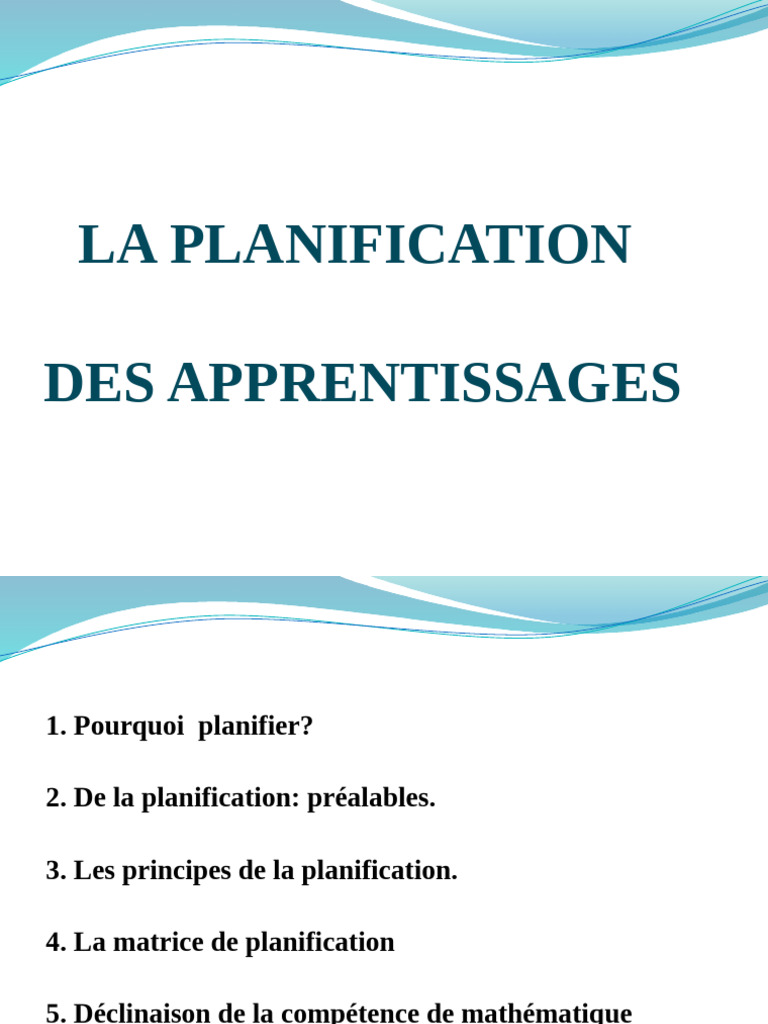 Planification Des Apprentissages | PDF | Pédagogie