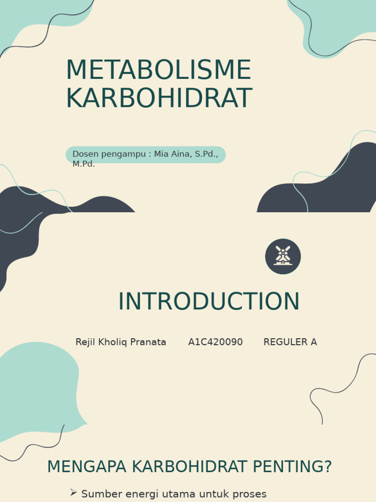 090_Rejil Kholiq Pranata_RegA_PPT_METABOLISMEKARBOHIDRAT | PDF