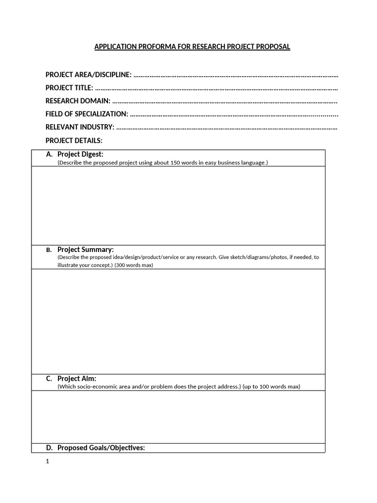 Project Approval Application - Form | PDF | Methodology | Economies