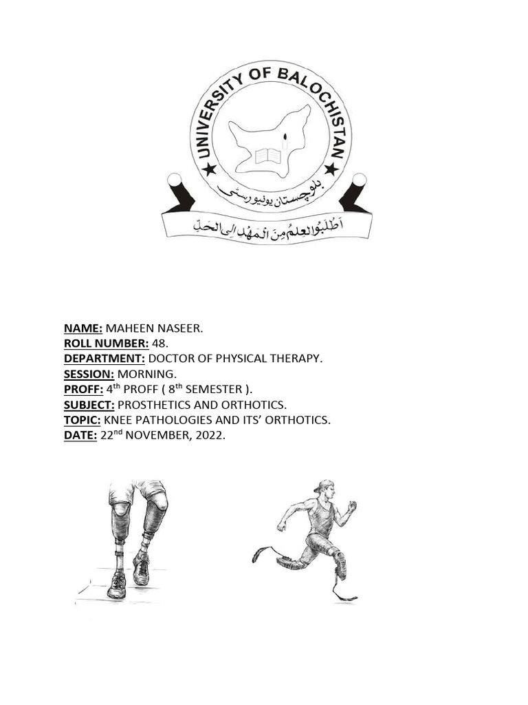 MAHEEN NASEER (48) MORNING - Knee Pathologies & Its Orthotics | PDF ...