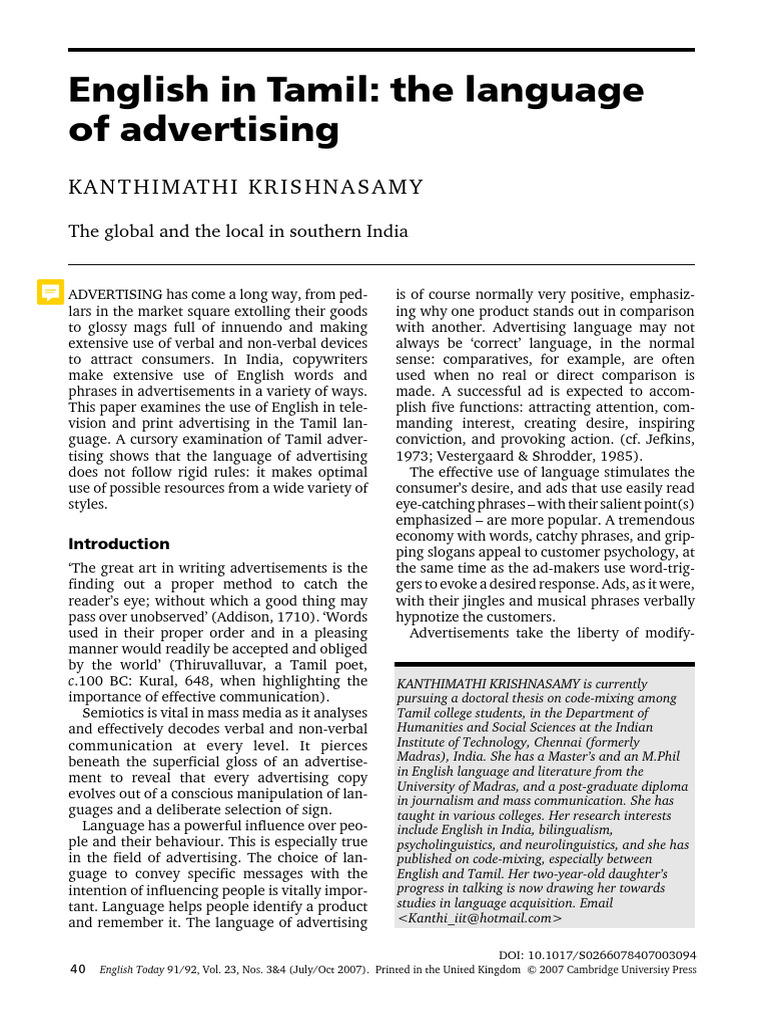 English in Advertising The Language of A | PDF | English Language ...