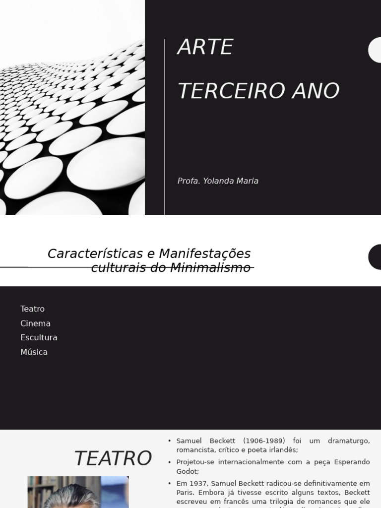 Arte 3 Ano Aula 1 IV Bimestre | PDF | Minimalismo | Arte abstrata