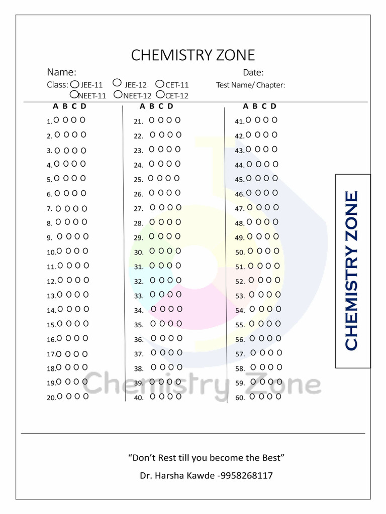 Chem Zone Omr Rev.-1 | PDF