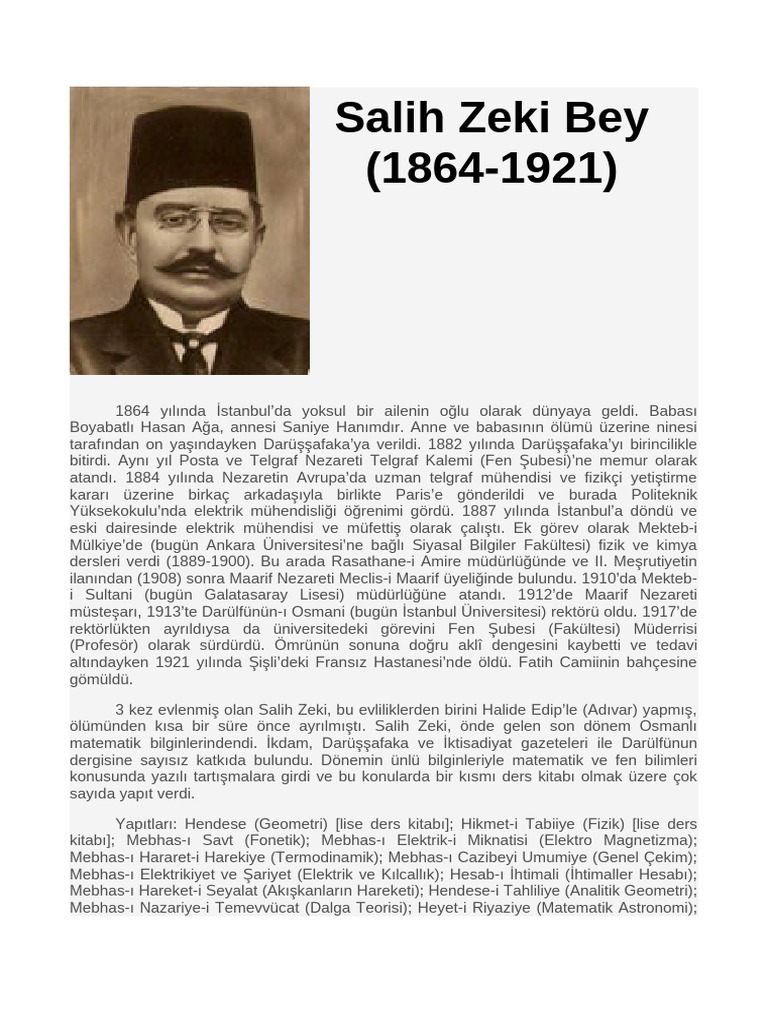Salih Zeki Bey | PDF