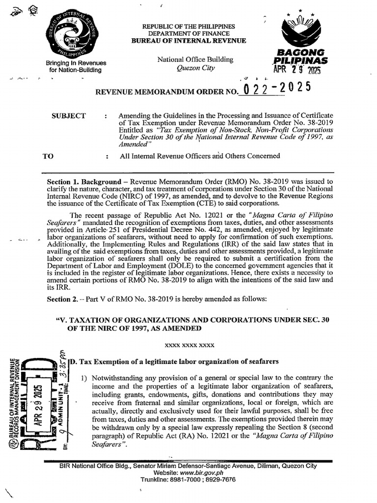 RMO No. 22-2025 | PDF