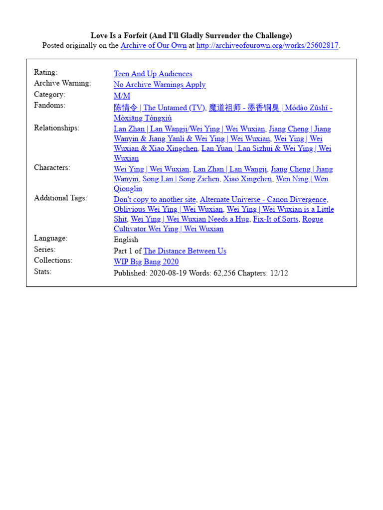 Wei Wuxian's Return: A Rogue's Journey | PDF