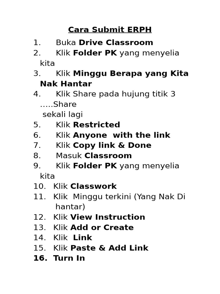 Cara Hantar ERPH | PDF