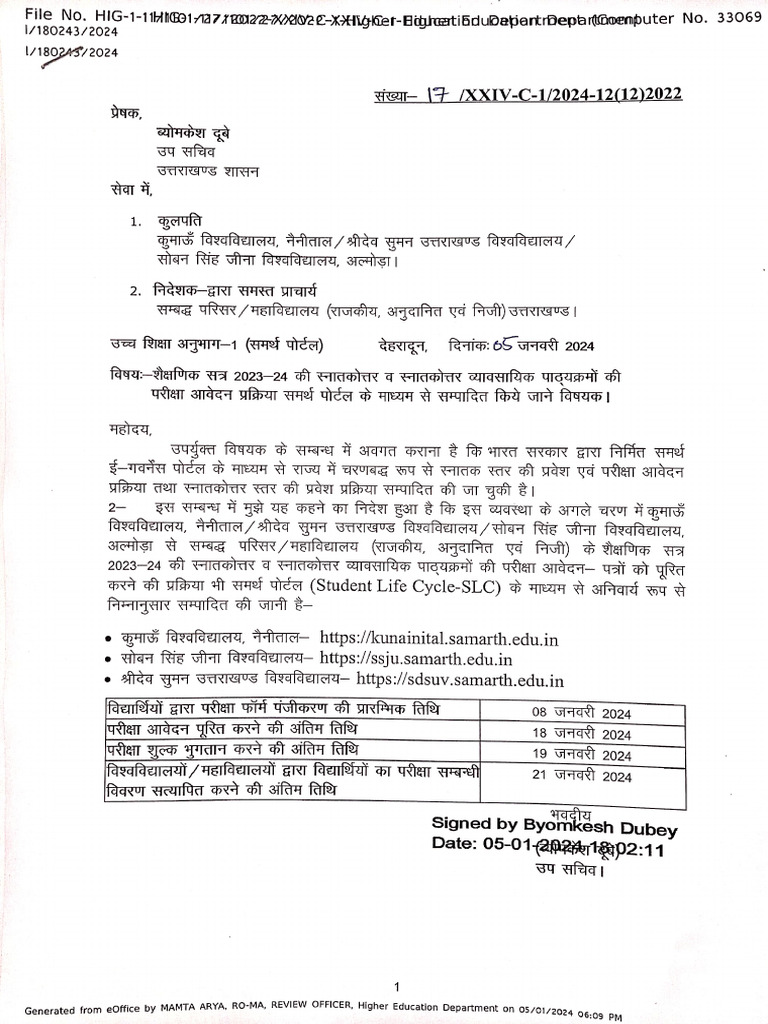 Exam Form PG | PDF