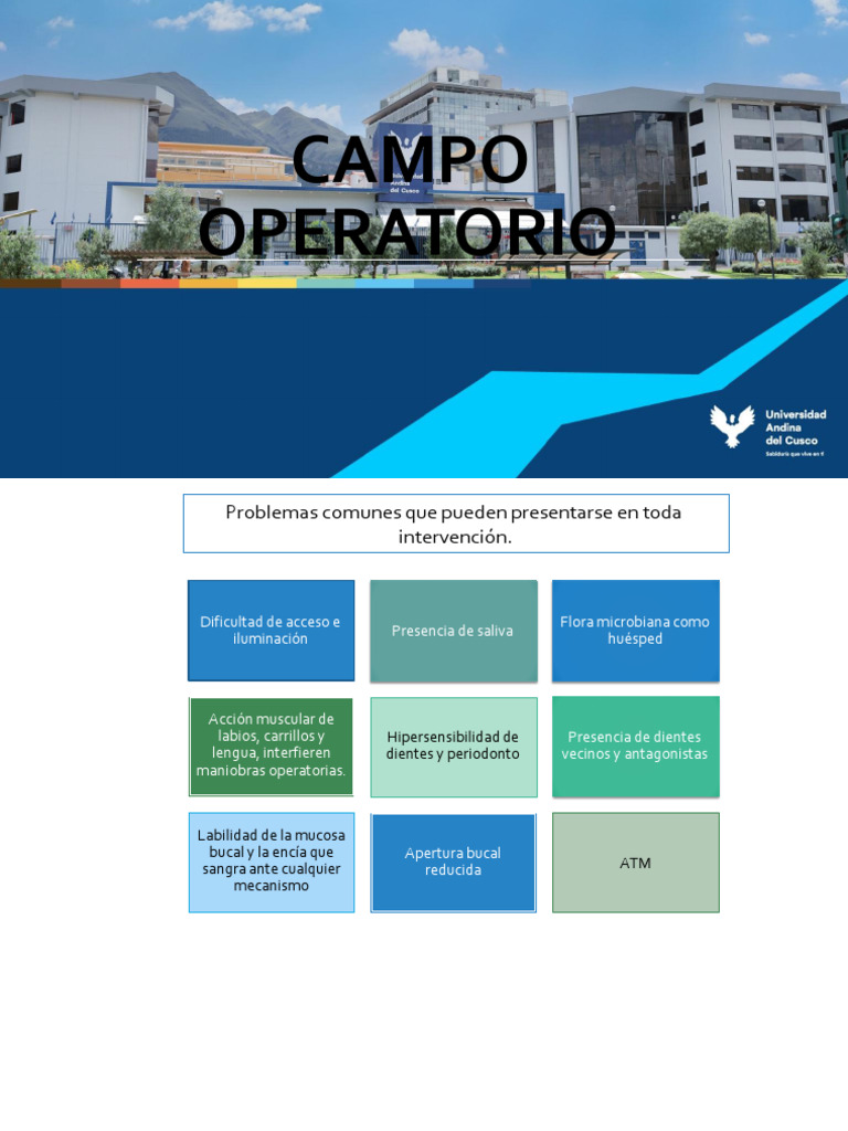 Campo Operatorio I | PDF | Diente | Anestesia