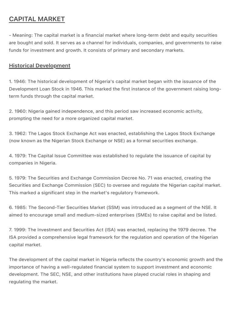 Capital Market | PDF