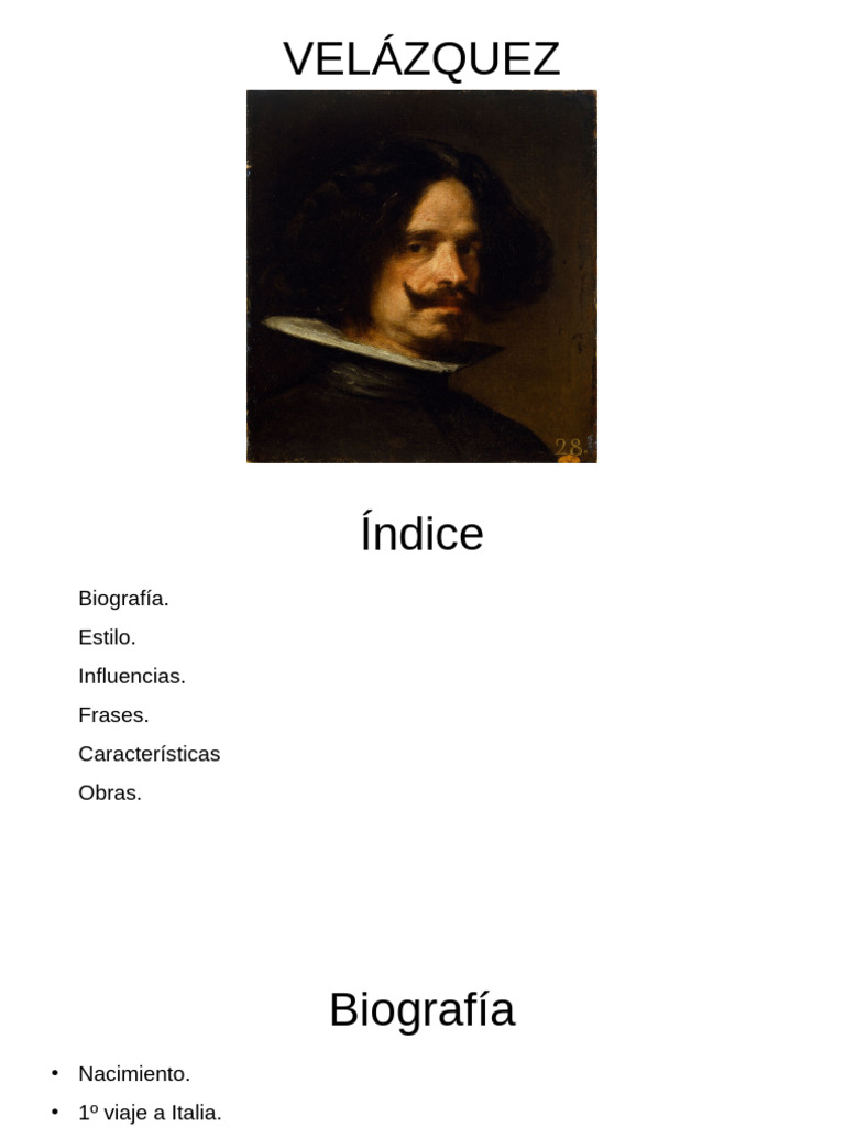 Presentación Velázquez | PDF | Pinturas | Las artes