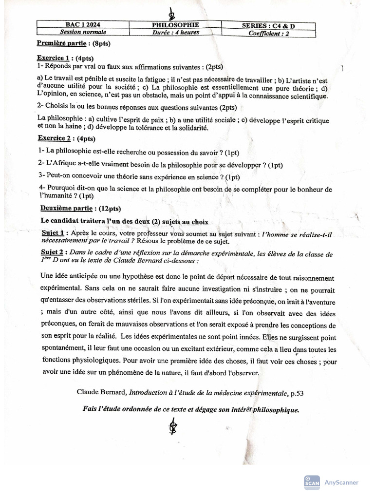 philo Bac1 CD 2024 | PDF